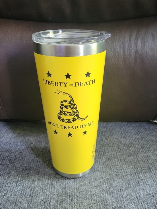 Dining | Liberty Or Death Dont Tread On Me Yellow Stainless Tumbler ...